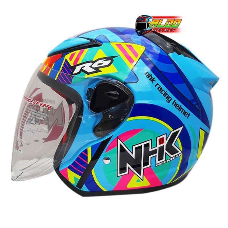 Promo Nhk Ori R-6 | Helm Nhk R6 Pigment Bluo Fluo | Nhk Helmet Sni ...