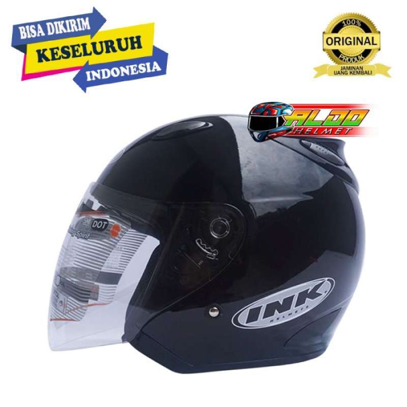 Promo Helm Ink Half Face / Ink Centro Solid Black Metalic / Original ...