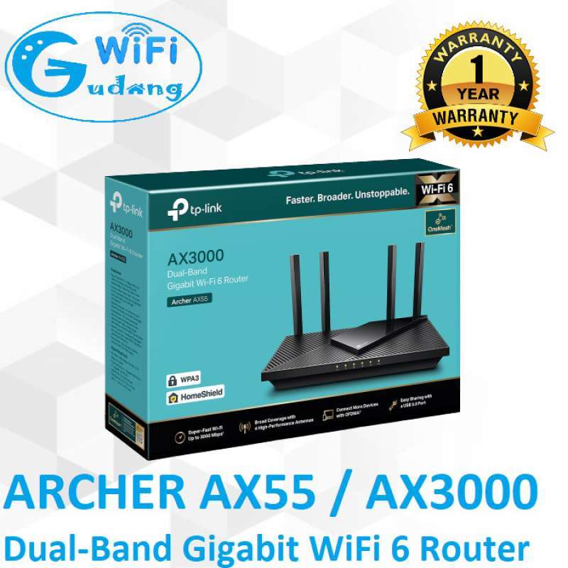 Promo Archer AX55 AX3000 Dual Band Gigabit Wi-Fi 6 Router Diskon 23% di ...