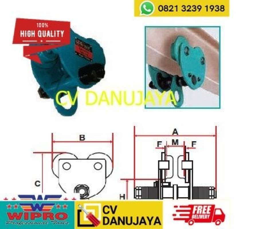 Promo Troli hoist takel JAPAN Plain trolley 1 Ton WIPRO Diskon 23% di ...