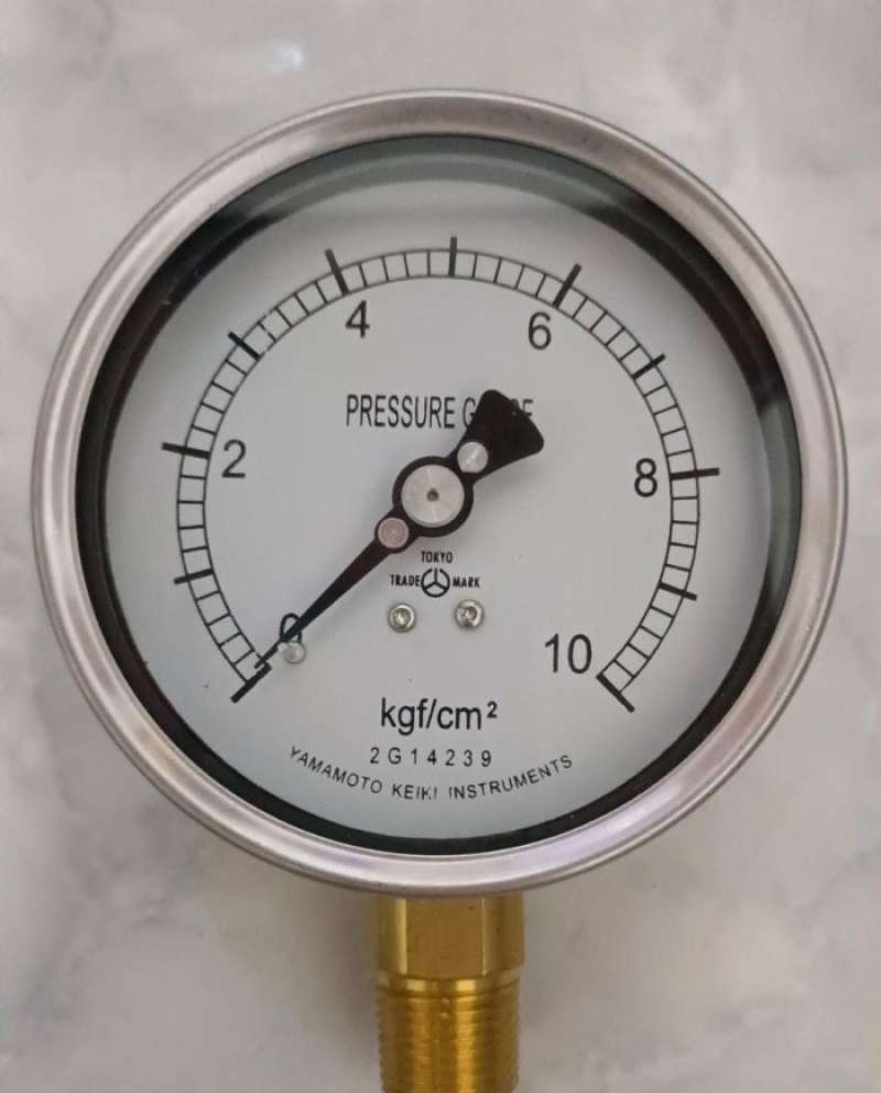 Promo Pressure gauge Yamamoto 4 inch 0-10kg/cm2 drat 1/2 NPT brass Diskon 33% di Seller Maju ...