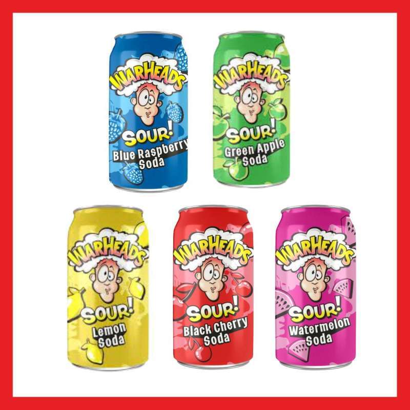 Jual Warheads Sour Soda USA 355ml Minuman Asam Berkarbonat Rasa Buah ...