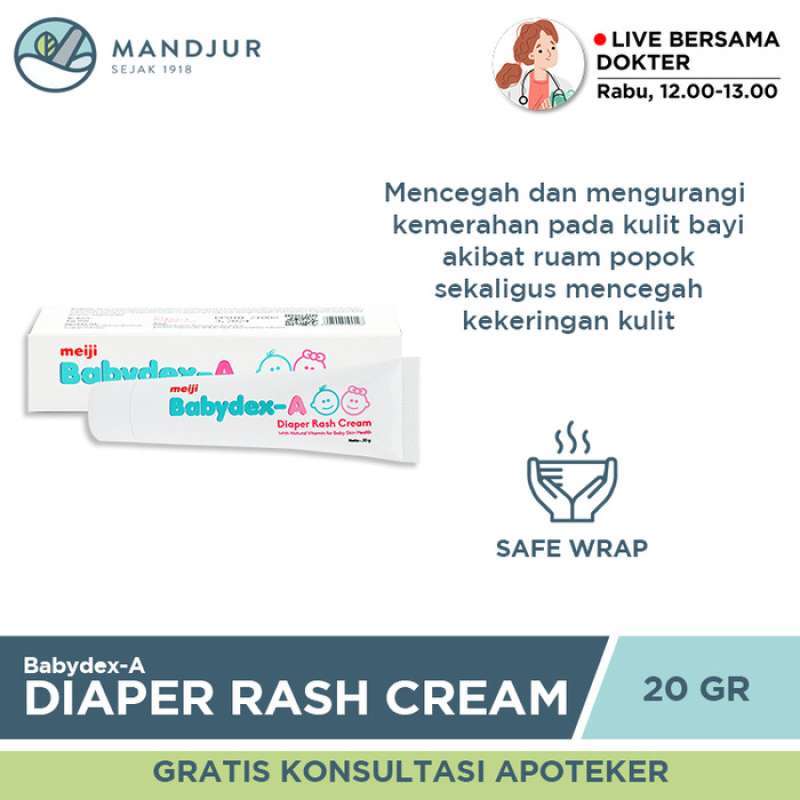 Promo Babydex-A Diaper Rash Cream 20 Gr - Krim Pereda Gatal Ruam Popok ...
