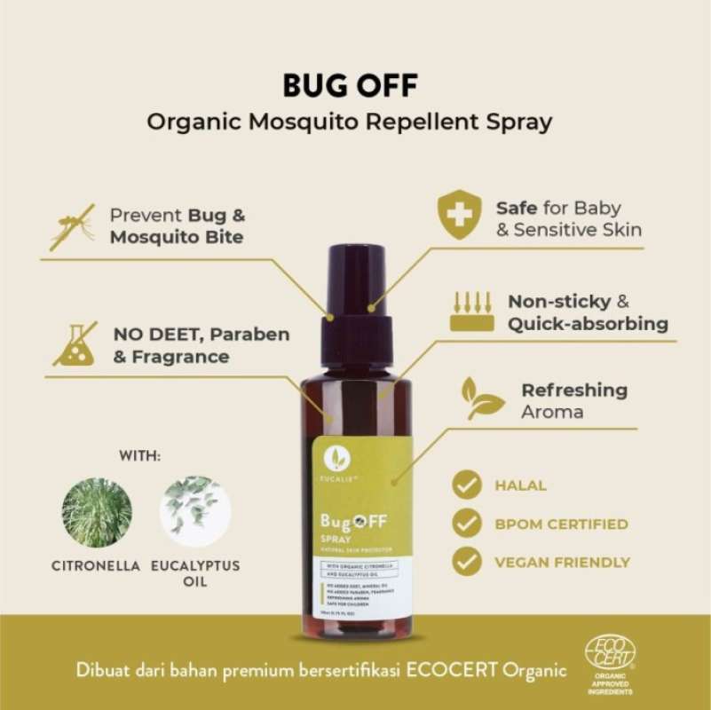 Promo Eucalie Bug Off 50Ml Anti Nyamuk Organik Mosquito Repellent Spray Diskon 23% di Seller ...