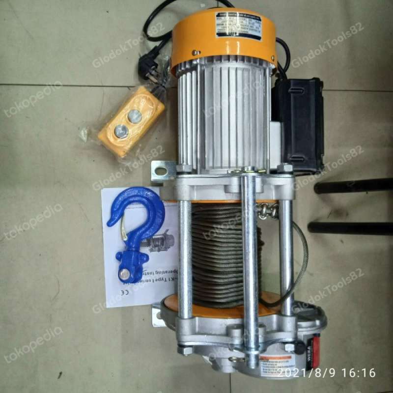 Promo katrol listrik 220volt heavy duty 1200kg 30 meter Electric winch ...