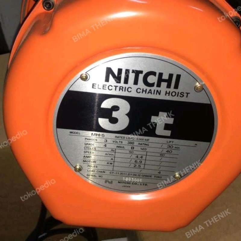 Jual Electric chain hoist Nitchi 3 ton x 6 meter with trolley NITCHI ... Jual Electric chain hoist Nitchi 3 ton x 6 meter with trolley NITCHI ...