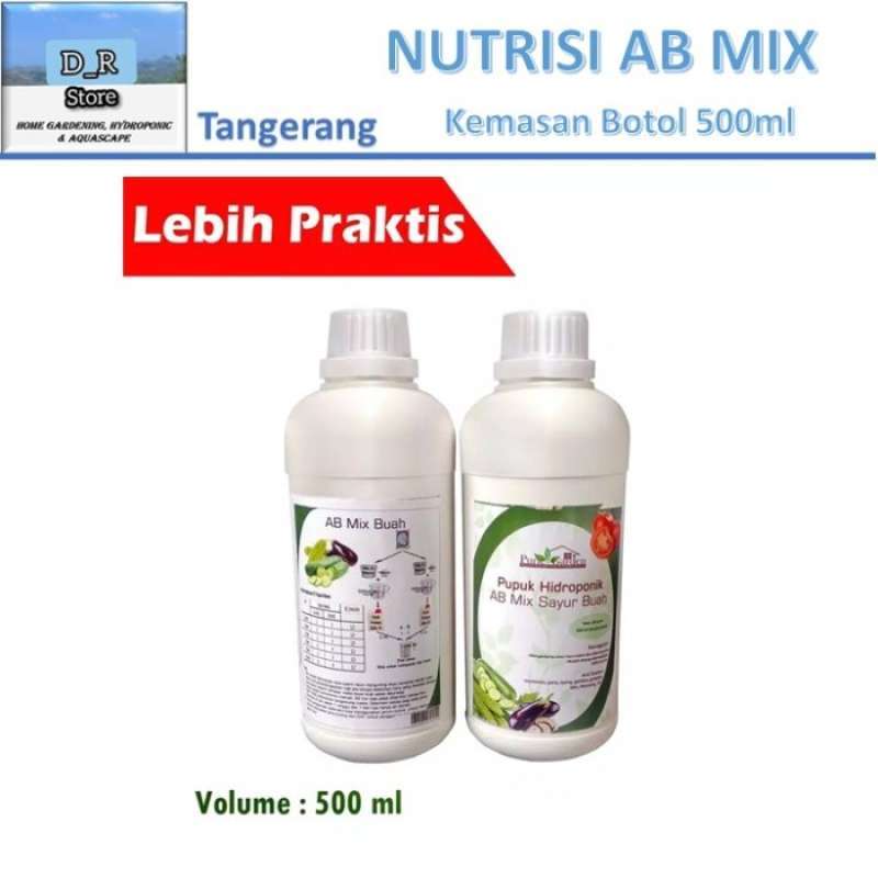 Promo ab mix sayur buah 500ml kemasan botol nutrisi hidroponik Diskon ...