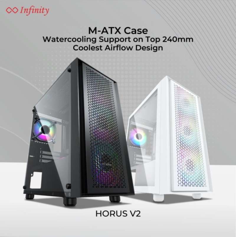 Jual Casing INFINITY HORUS V2 White - ATX Gaming PC Case - Hitam di ...