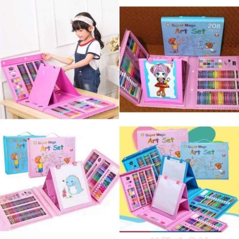 Jual Super Magic Art Set 208 Pcs-crayon Drawing-alat Lukis-pensil Warna ...