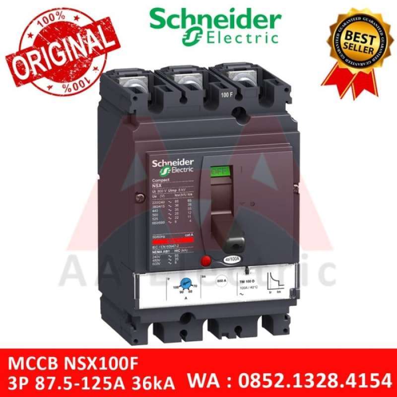 Promo MCCB NSX100F 3P 125A 36kA Compact NSX Schneider Diskon 23% di Seller Maslika Store ...