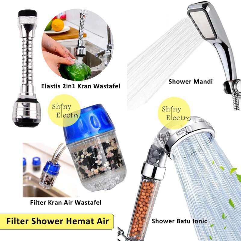 Promo 4 Set Shower Mandi Ionic Aerator Dengan Negative Ion Crystal ...