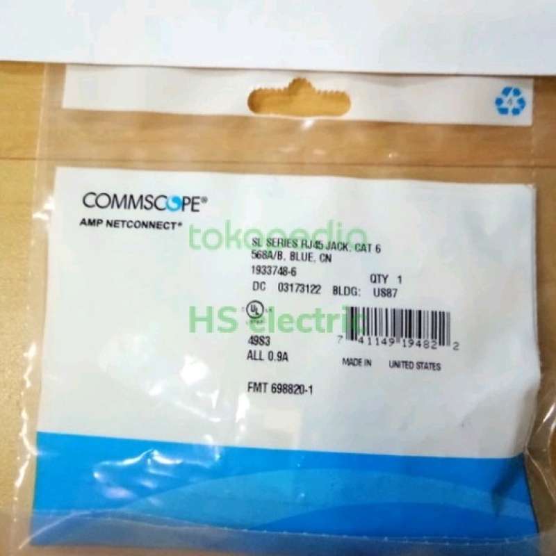 Promo Amp Modular Jack Cat6 Commscope / Cat6 Biru Original - Biru ...