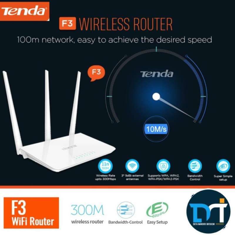 Promo Tenda F3 Router Wireless 300mbps Hight Power Router Diskon 23 Di