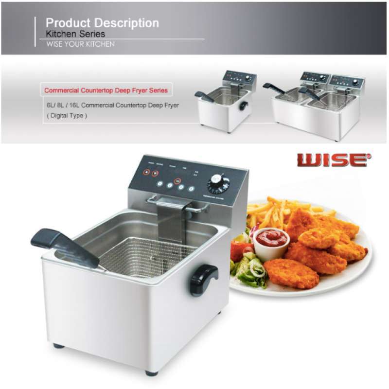 Promo Digital Countertop Electric Deep Fryer 8L With Timer Wise Taiwan ...