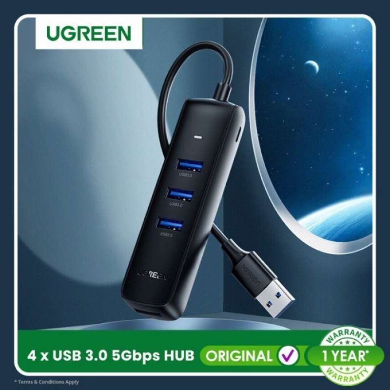 Promo Ugreen Usb Hub 3.0 To 4-Port With 25Cm Cable Black - 10915 Diskon 23% di Seller Urahara ...