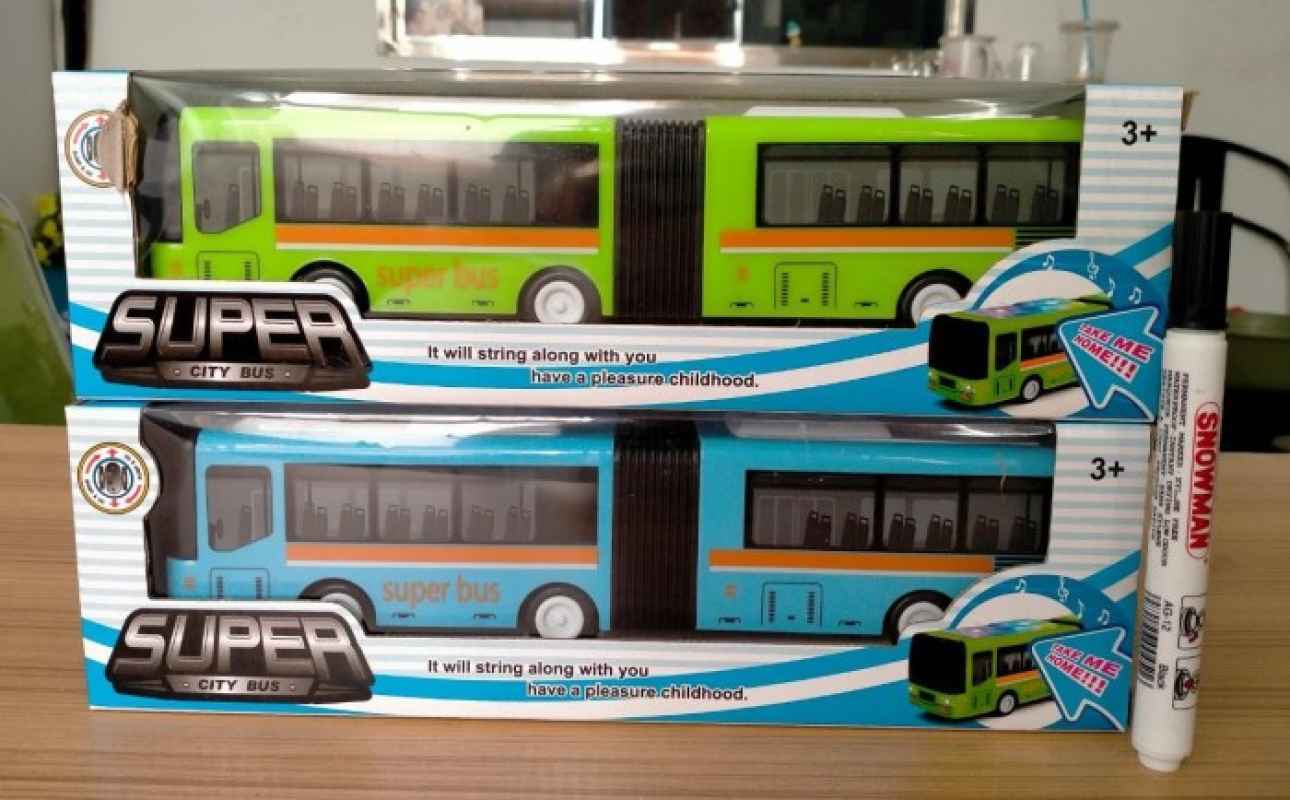 Jual Mainan Bus Sekolah Gandeng Super City Bus Panjang School Bis Sound ...