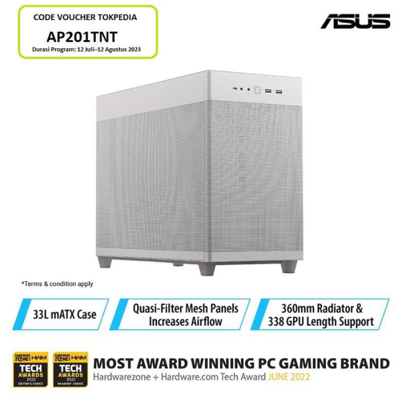 Promo Asus Prime Ap201 Mesh Micro Atx Case - White Diskon 23% di Seller ...