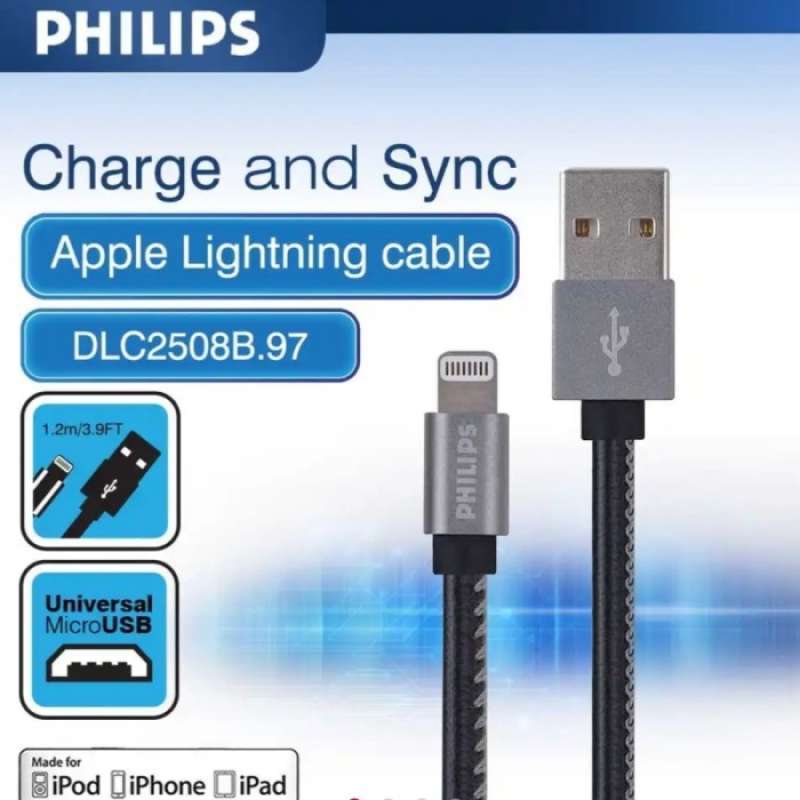 Jual Philips Lightning Cable 1.2m Black - Dlc2508b/97 Di Seller Amero ...