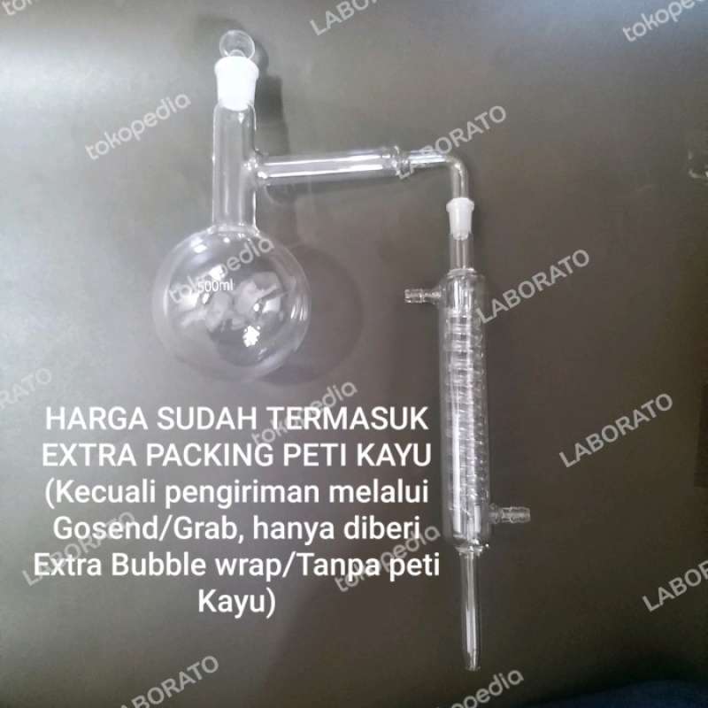 Promo Alat Destilasi Labu 500Ml Dengan Kondensor Spiral 500 Ml ...