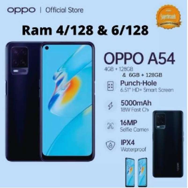 Jual OPPO HANDPHONE A54 RAM6/128GB BLACK di Seller UFO Elektronika ...