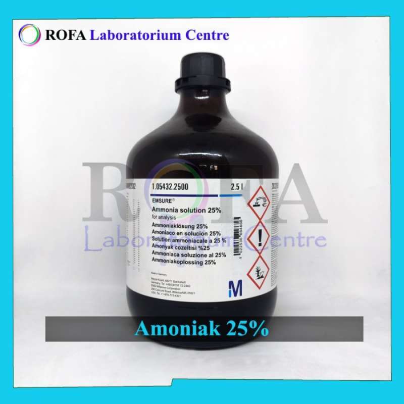 Promo Ammonia / Amoniak / Nh3 / Nh4oh Pro Analis Merck 25% 2500 Ml ...