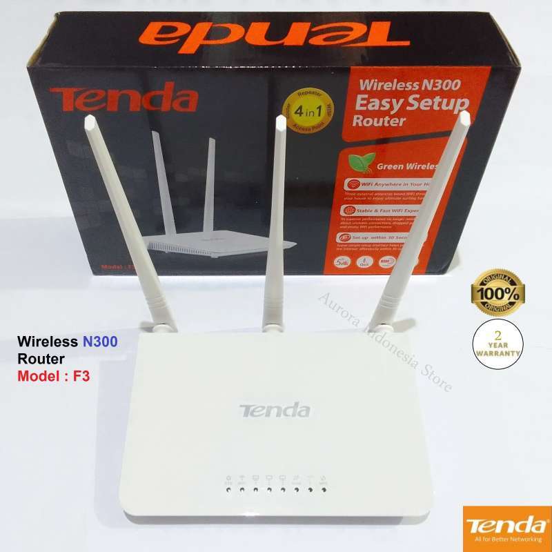 Jual Router Tenda F3 N300 3 Antena Wireless N Router 300 Mbps Router