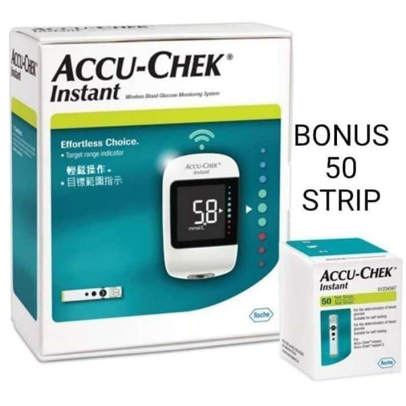Jual Alat Accu-chek Instant + 50 Test Strip Alat Gulu Darah Accu Check ...