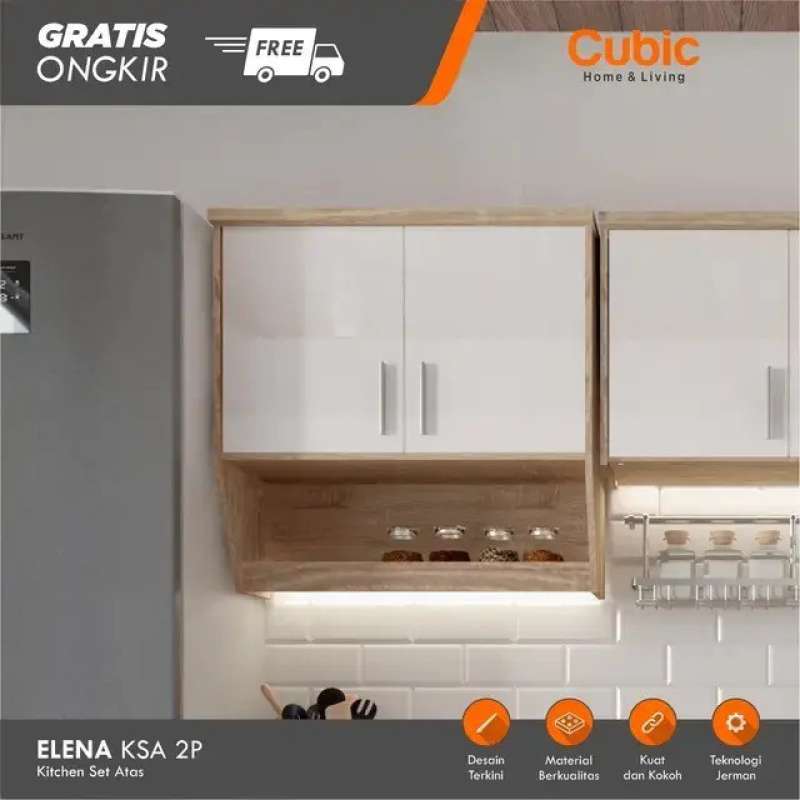 Jual Dekoruma Rak Atas Dapur 2 Pintu - Kitchen Set - Cubic Elena Ksa 2p ...
