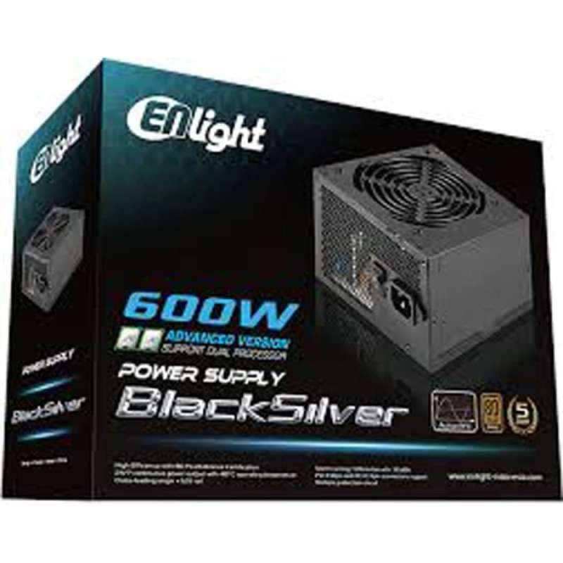 Promo Power Supply Enlight 600w Psu 80+ Bronze - Black Silver Edition ...