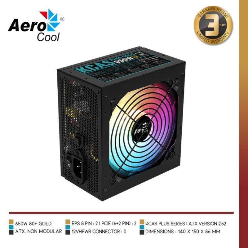 Promo Aerocool Kcas Plus Gold 650w | Non Modular 80 Plus Gold 650w Atx Psu Diskon 23% Di Seller ...