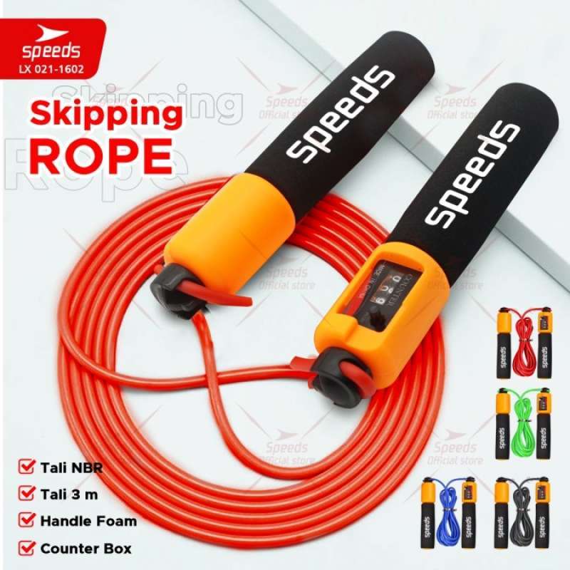 Jual SKIPPING JUMP ROPE LOMPAT TALI ORIGINAL SPEEDS 1602 BARANG IMPOR ...