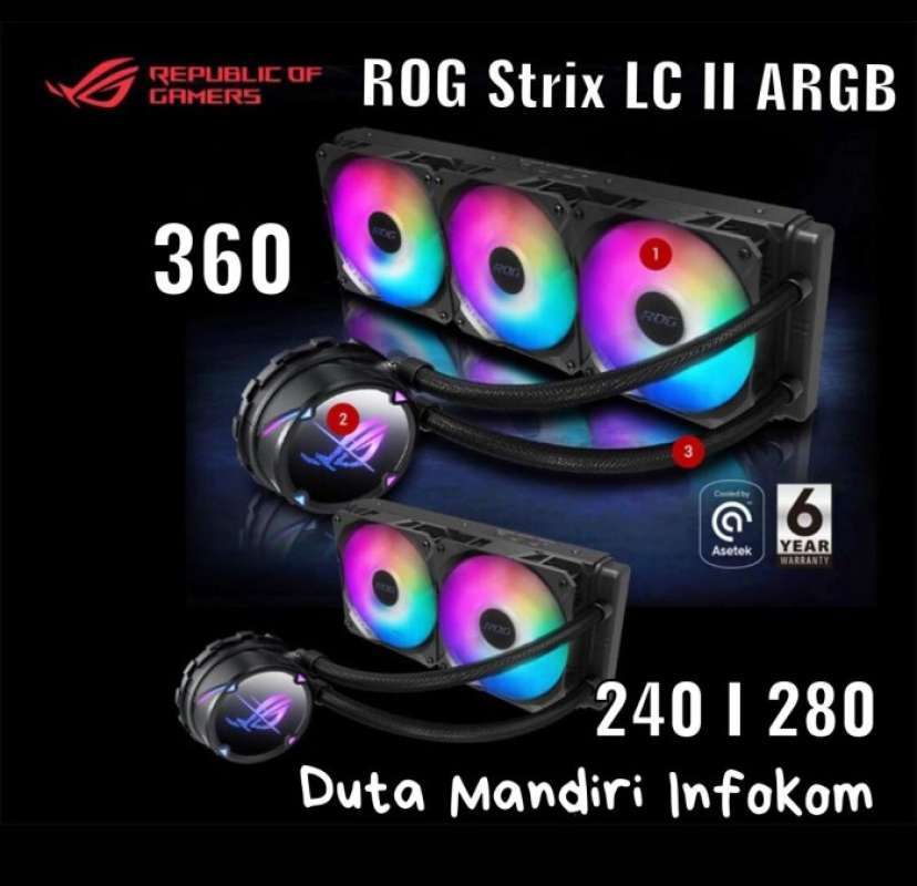 Promo Asus Rog Strix Lc Ii 240 I 280 I 360 Argb - Aio Liquid Cpu Cooler ...
