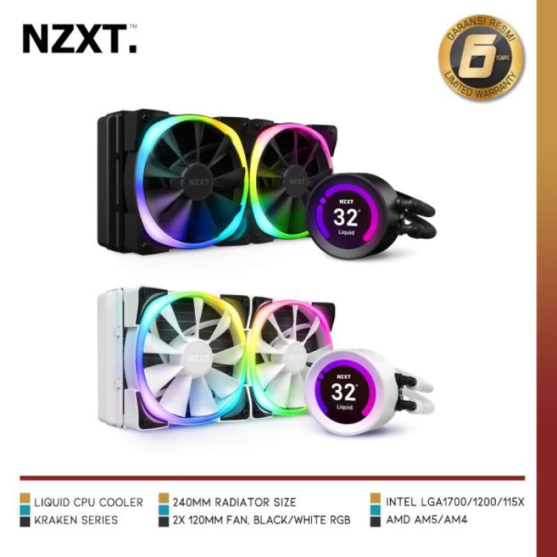 Promo Nzxt Kraken Z53 Rgb | 240Mm Liquid Cooler With Lcd Display Diskon ...