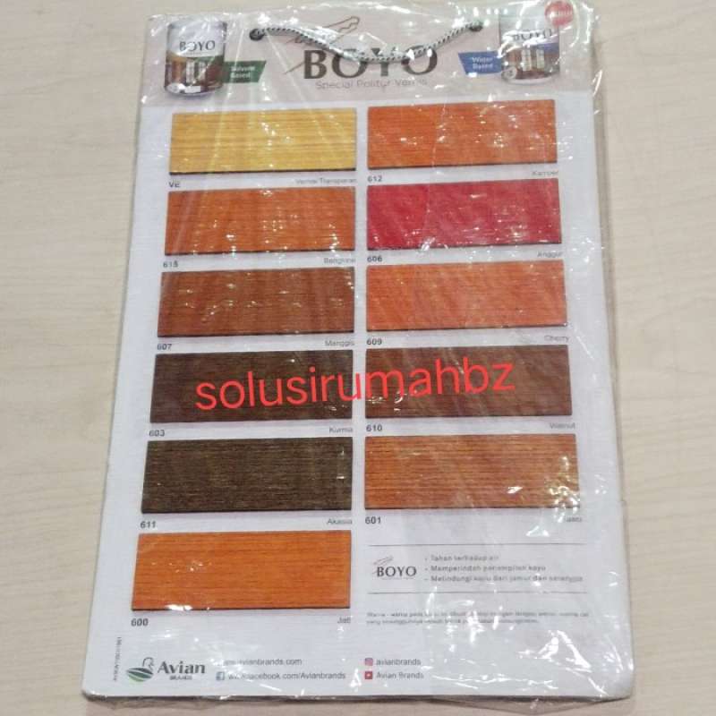 Jual katalog cat boyo politur vernis solvent base kartu warna color ...