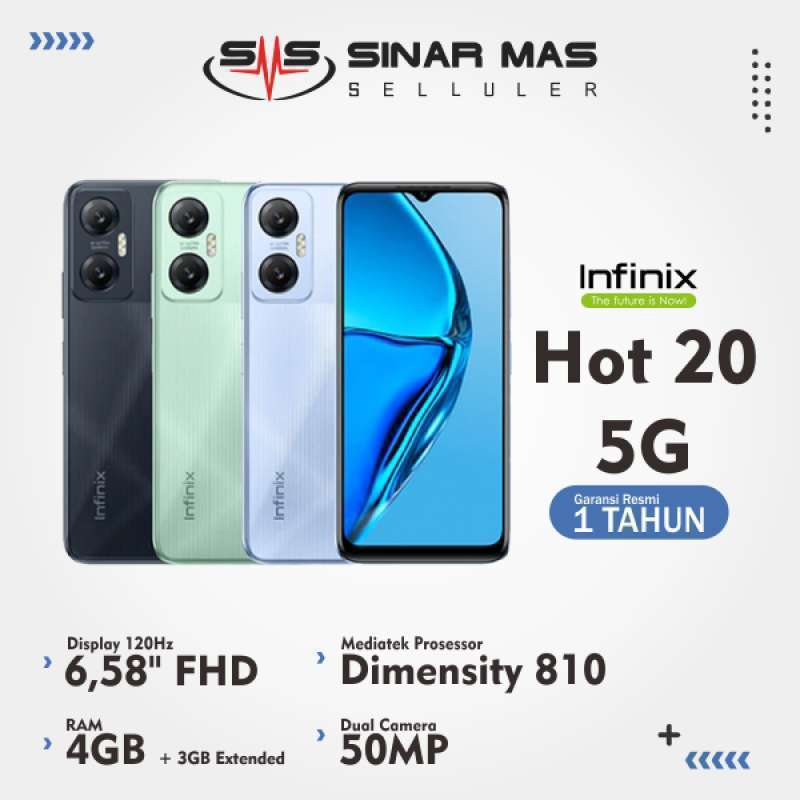 Jual Infinix Hot 20 5G Smartphone 4GB 128GB Garansi Resmi Di Seller JS PONSEL Toko Kota
