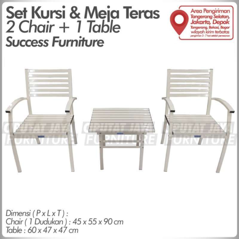 Promo Kursi Teras Besi & Meja Teras Besi Success Furniture - Cream ...