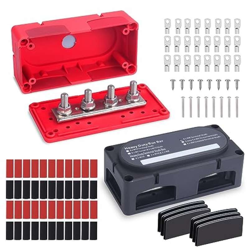 Jual Ailbiuko 300A Bus Bar Heavy Duty Module Power Distribution Block Busbar Box with 4 x M8(5/ ...