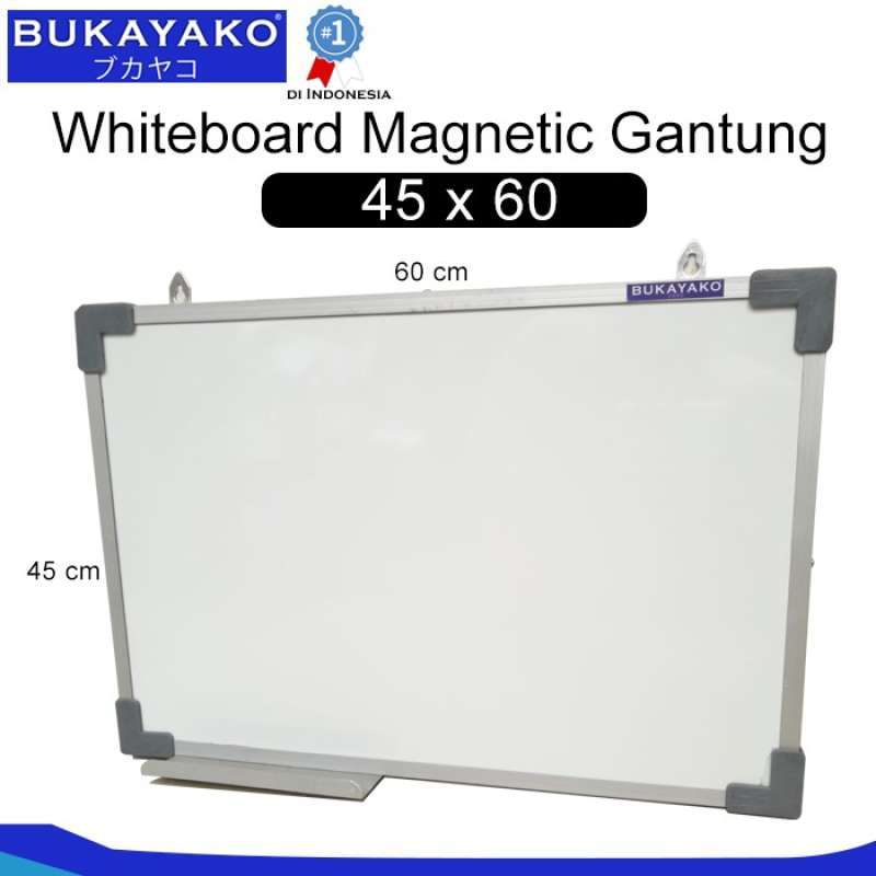 Promo Whiteboard Magnetic 45 x 60 Gantung BUKAYAKO Papan Tulis Diskon 23% di Seller Silia Store ...
