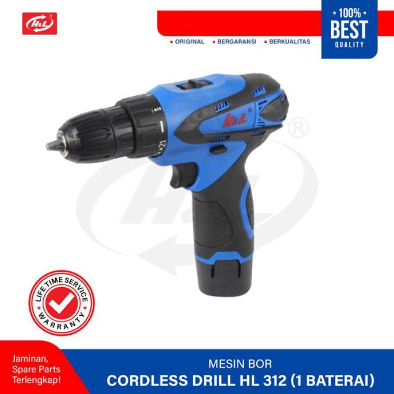 Promo Hl 312 Mesin Bor Baterai Set Cordless Drill Boxset 1 Baterai 12v