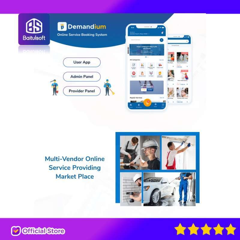 Promo SOURCE CODE APLIKASI DEMANDIUM - MULTI PROVIDER ON DEMAND, HANDYMAN, HOME SERVICE APP WITH ...