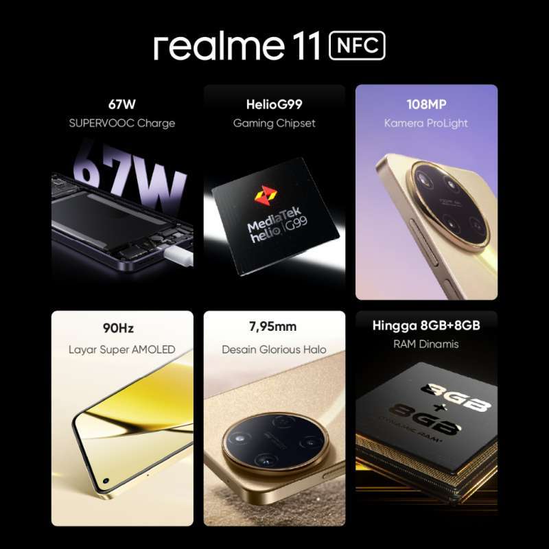 Jual Realme 11 8gb+8gb*/256gb | 108mp Prolight Camera | Hp Android ...
