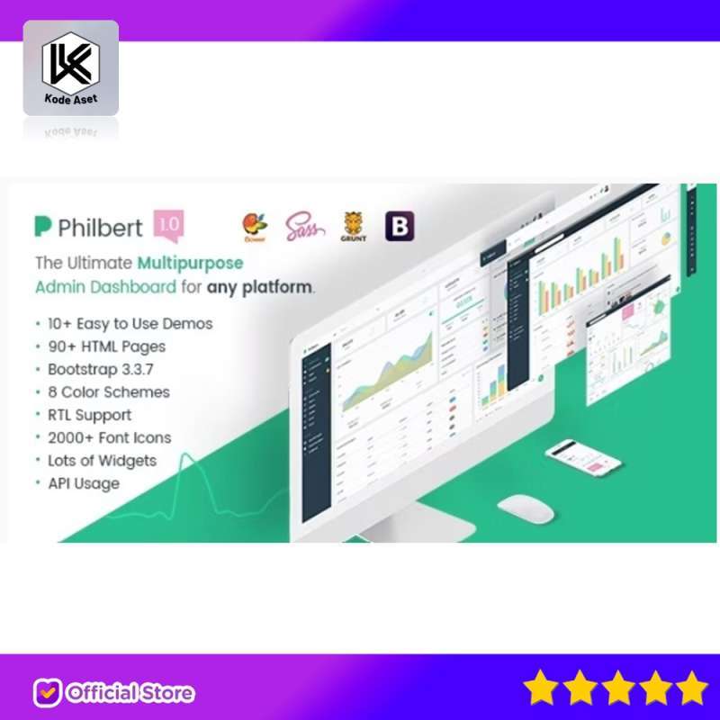 Jual PHILBERT - MULTIPURPOSE BOOTSTRAP ADMIN DASHBOARD TEMPLATE + UI KIT BY KODEASET di Seller ...