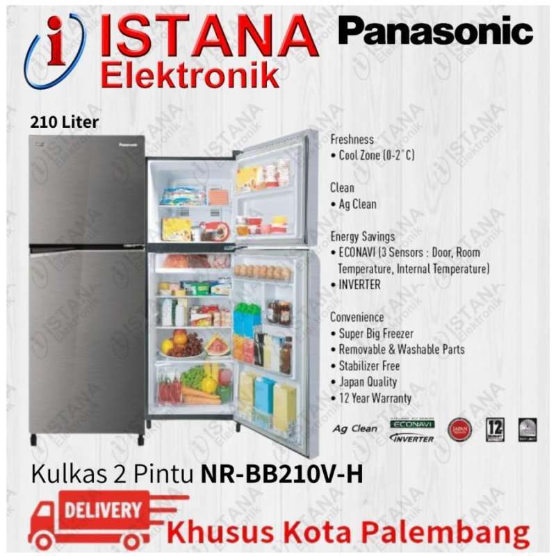 Jual Panasonic Kulkas 2 Pintu 210 Liter Smart Inverter Nr-bb210v-h Di ...
