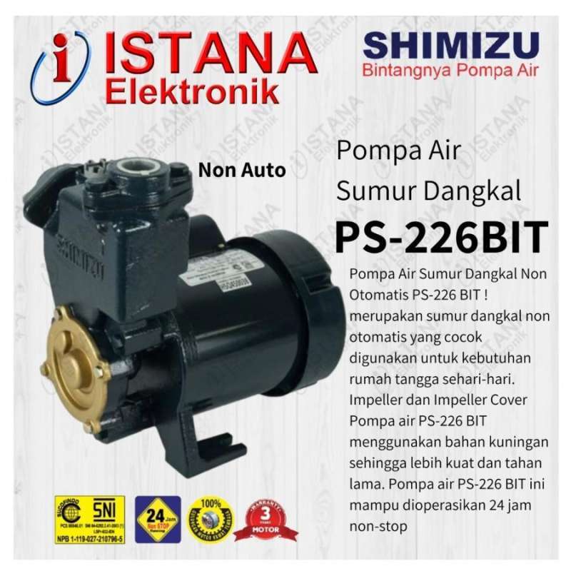 Jual Shimizu Pompa Air Sumur Dangkal Non Automatictidak Otomatis Ps 226bit Di Seller Istana