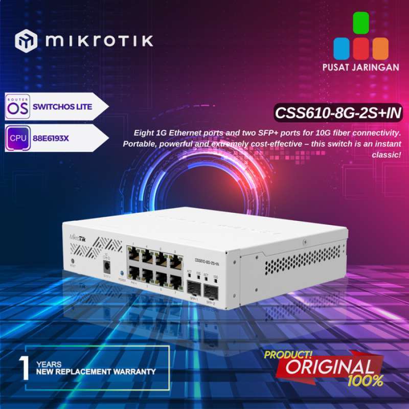 Promo Mikrotik CSS610-8G-2S+IN Cloud Smart Switch 8-port Gigabit 2 SFP+ ...