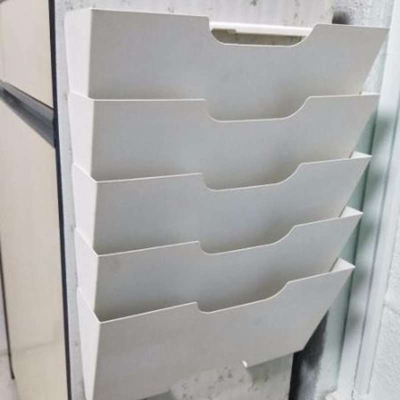 Jual Rak Besi Koran Dokumen Rak Dinding Penyimpanan File Putih 5 Susun ...