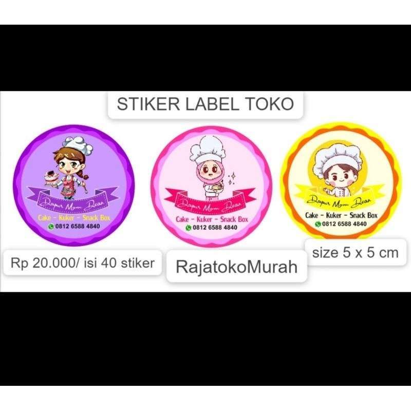 Promo Stiker Logo Toko Custom Murah/Custom stiker Logo Toko isi 40 ...