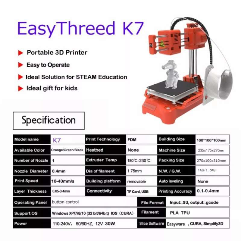 Promo Easythreed X1 Mini 3D Printer 100mm for Education vs Ender 3 Diskon 23% di Seller Silia ...