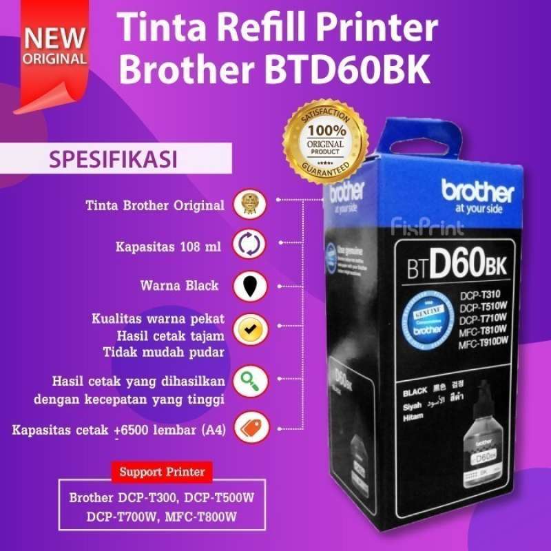Promo Tinta Brother Brothr D60bk D60 BT5000 Refill DCP-T220 T420W ...
