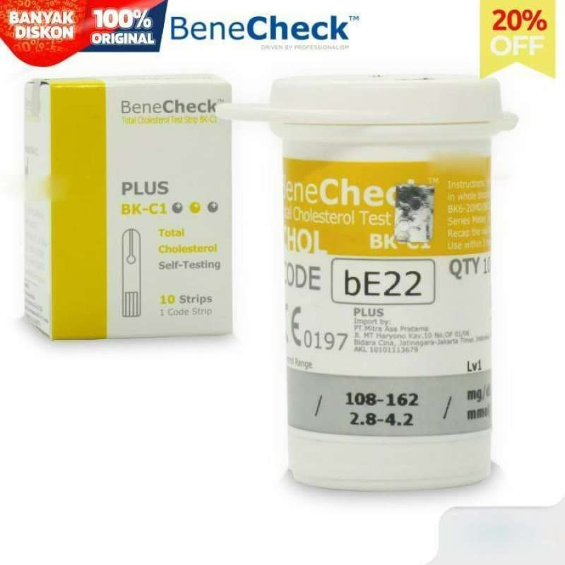 Jual Alat Cek Darah / BeneCheck PLUS Test Strip Kolesterol ISI 10Pcs di ...